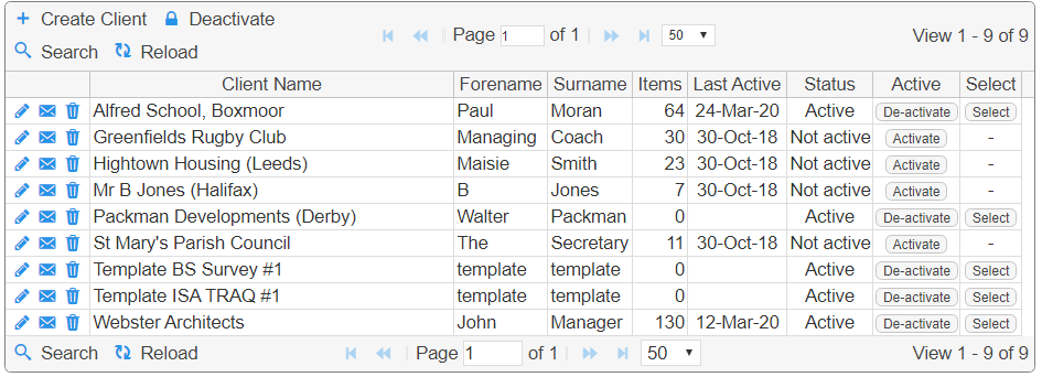 Managing your Clients – OTISS – Support